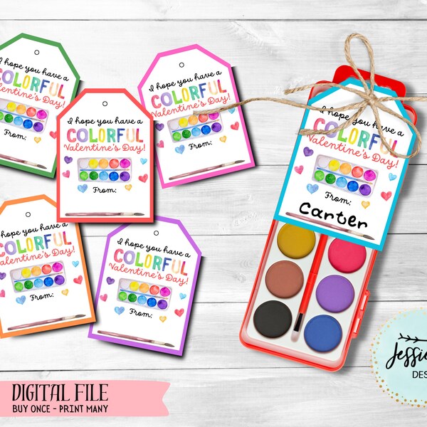 Watercolor Valentine - Etsy