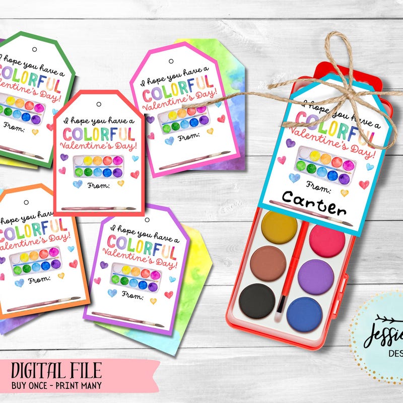 Watercolor Valentine - Etsy