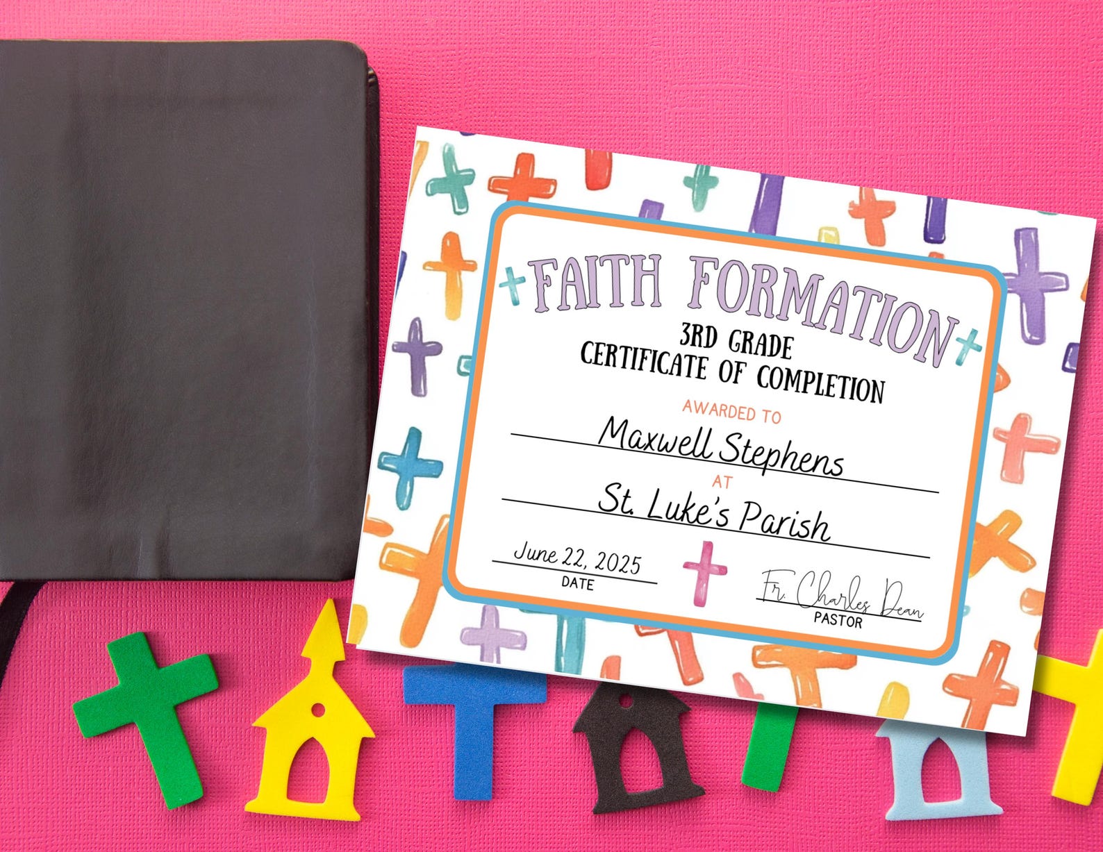Sunday School Award Certificate - Christian Certificate - Editable ...