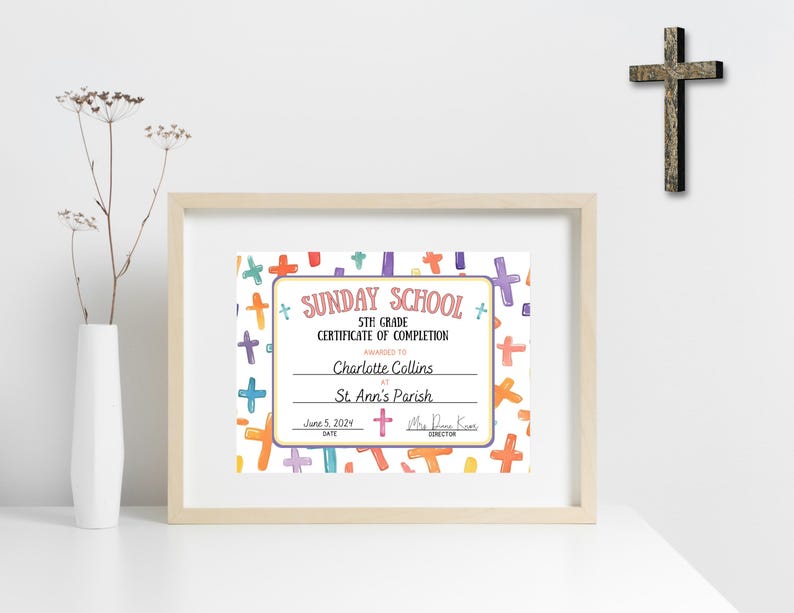 Sunday School Award Certificate - Christian Certificate - Editable ...