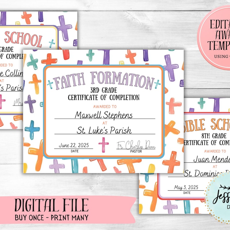 Church Promotion Certificates - Etsy