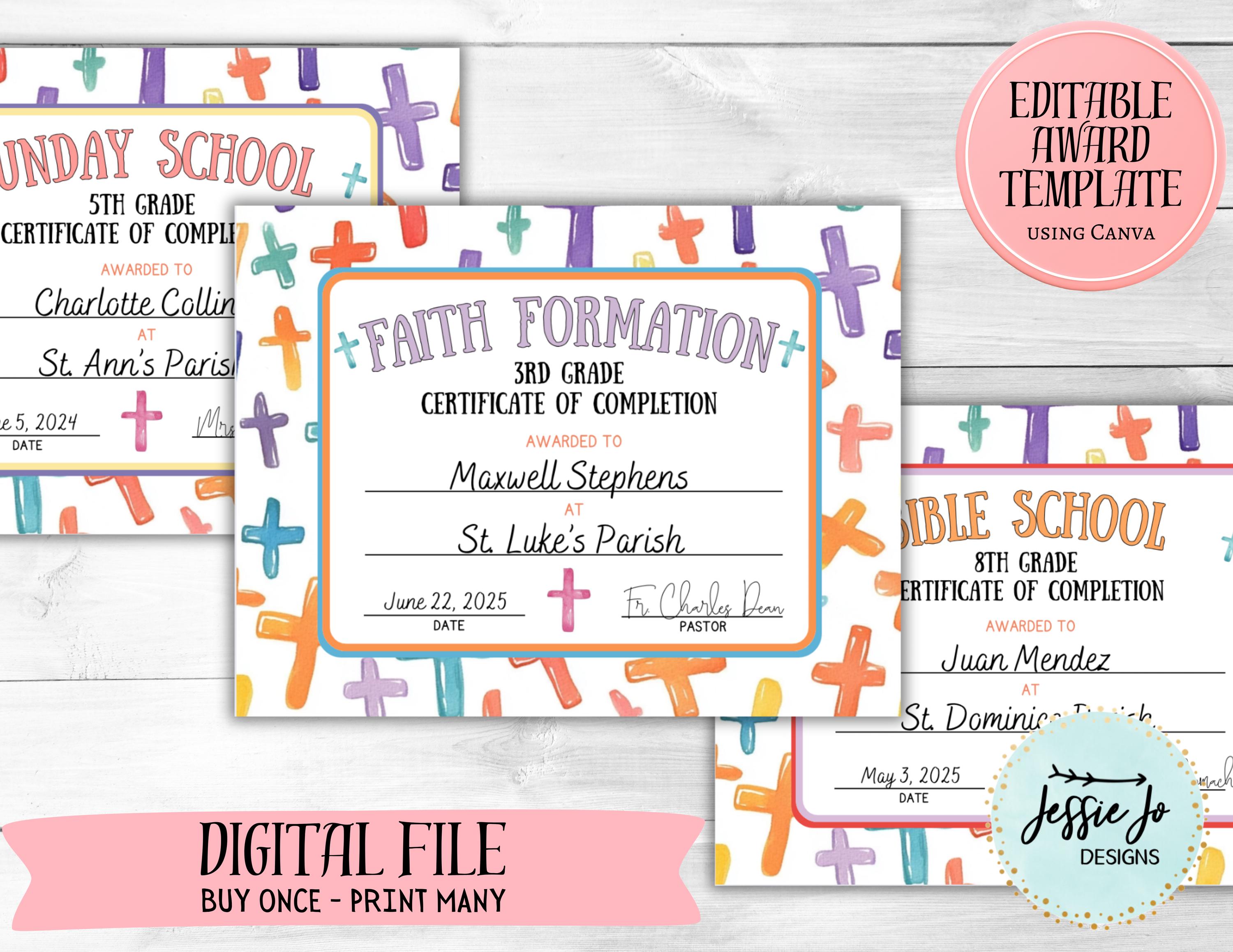 Sunday School Promotion Certificates Sunday School Promotion