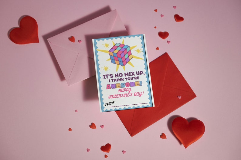 Printable Cube Valentine - Puzzle Cube Valentine - Etsy