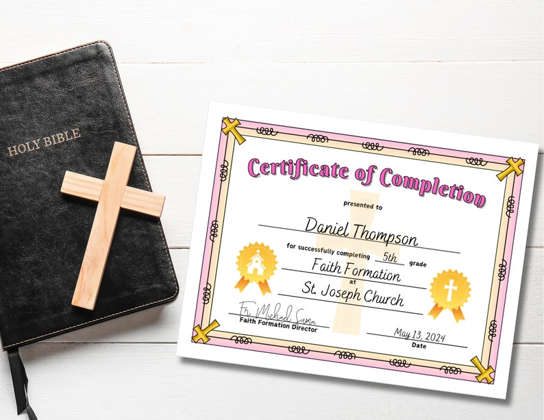 Editable Sunday School Award Certificate Template (canva) - Etsy