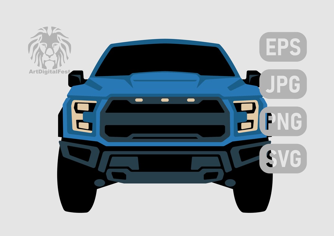 Blue off Road Car Truck Front View Svg - Etsy