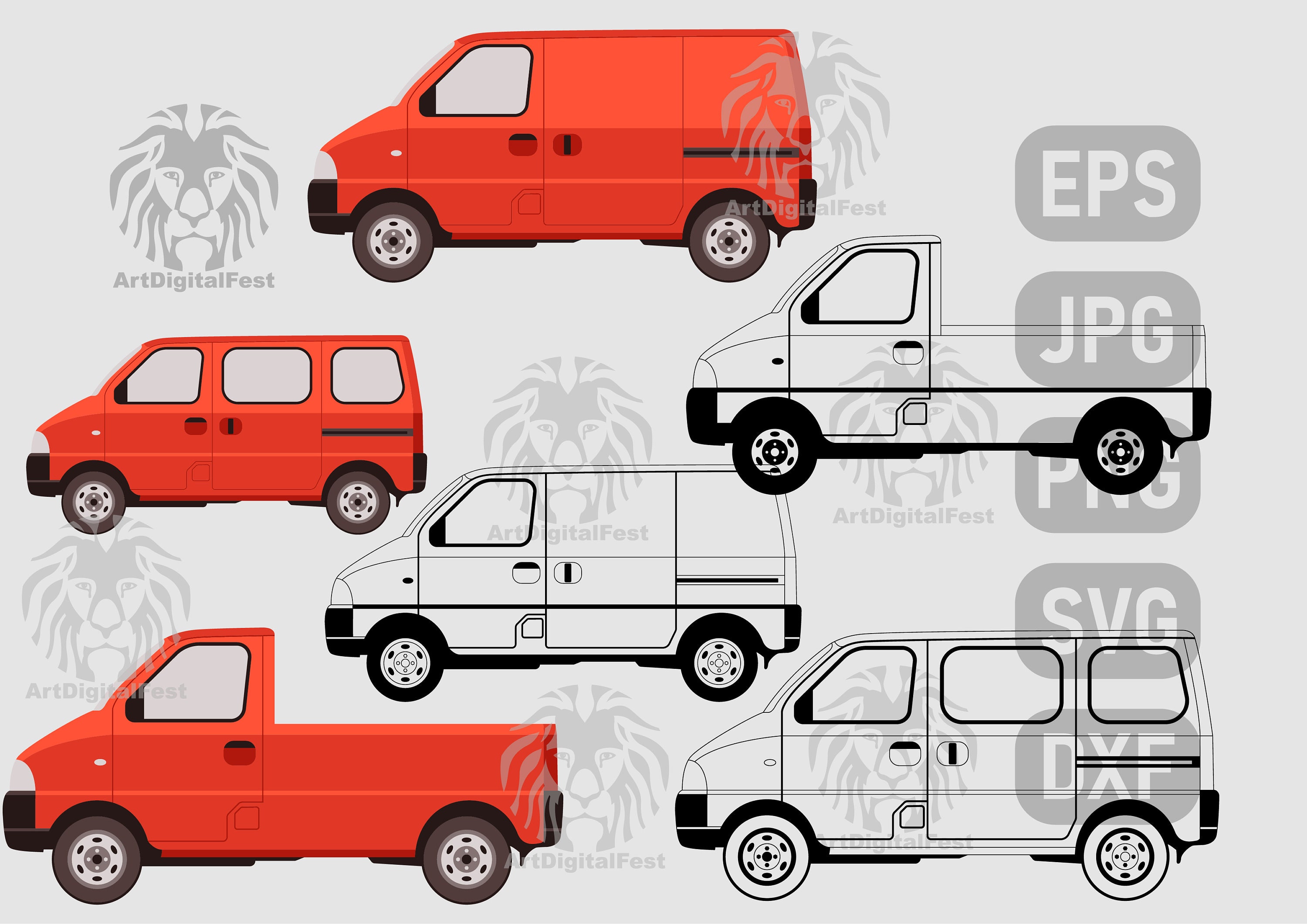 Commercial Van Side View Svg, Jpg,png,eps,dxf - Etsy