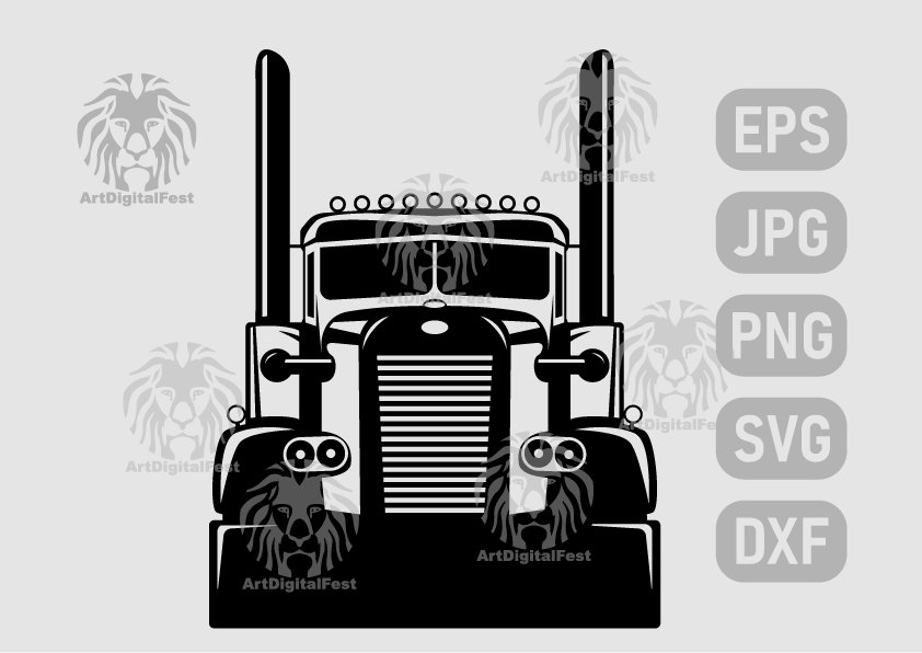 Semi Truck , Front View Eps,jpg,png,svg,dxf. - Etsy