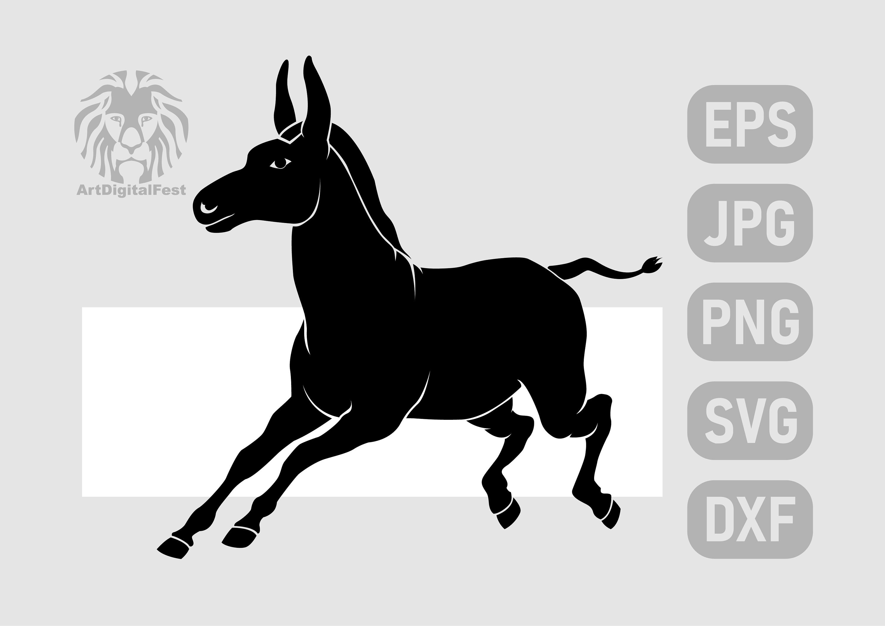 Esel schwarz Silhouette svg - Etsy.de