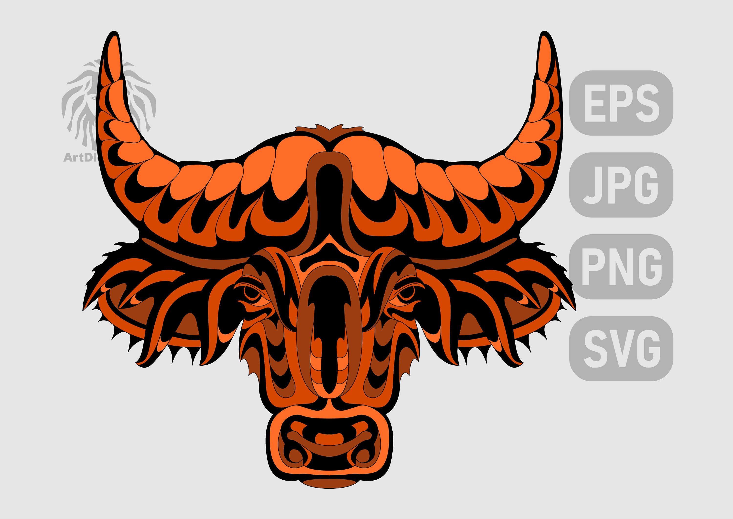 Cabeza de toro svg - Etsy México