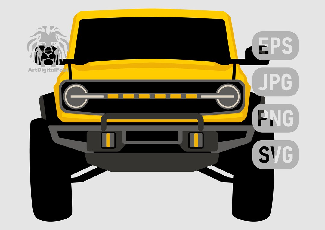 Yellow off Road Car Truck Front View Svg - Etsy