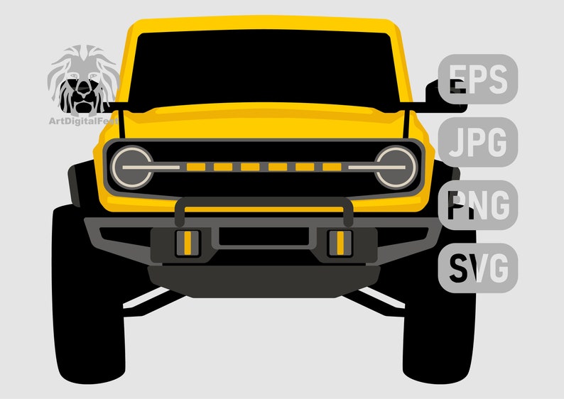 Yellow off Road Car Truck Front View Svg - Etsy