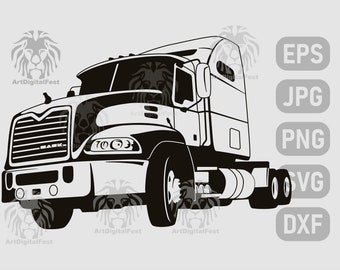 Semi Truck , Front View Eps,jpg,png,svg,dxf. - Etsy