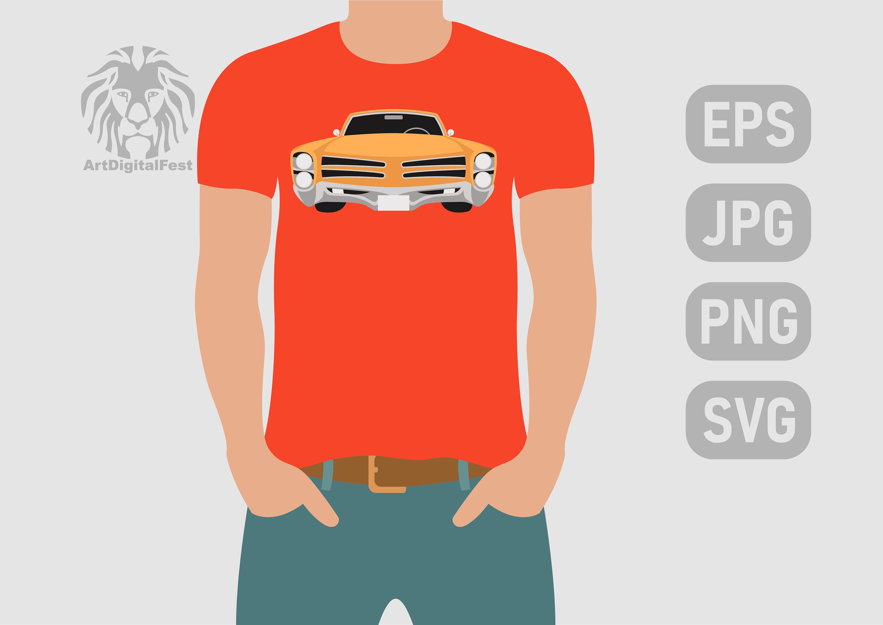 Classic American Yellow Car Svg - Etsy