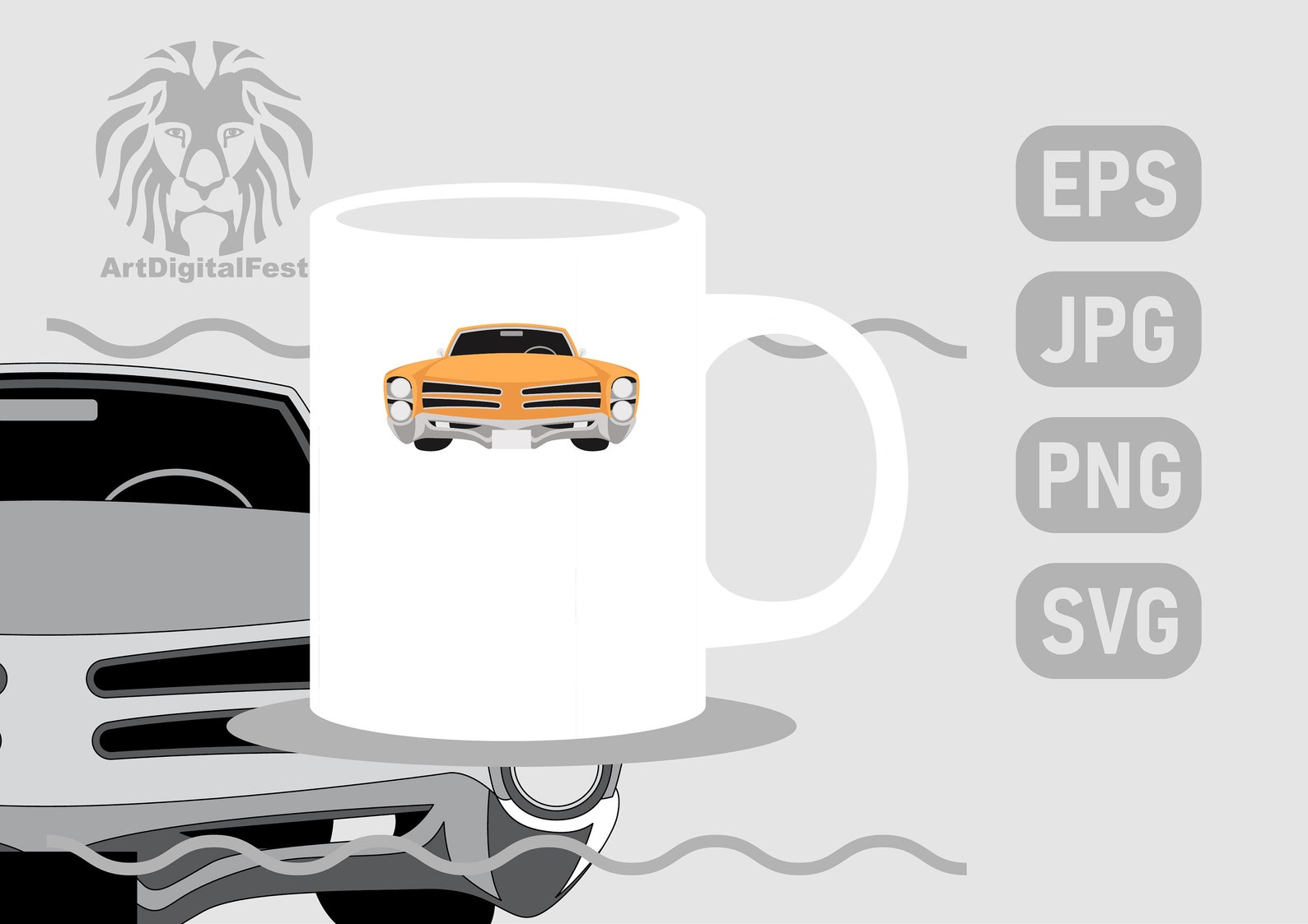 Classic American Yellow Car Svg - Etsy