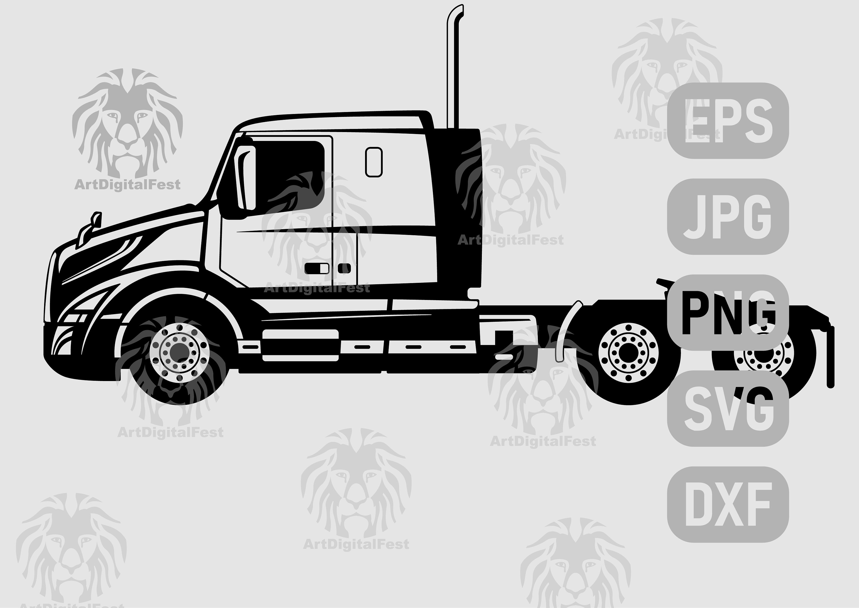 Semi Truck , Side View Eps,jpg,png,svg,dxf. Ukraine - Etsy