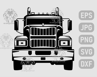 Semi Truck Front View Epsjpgpngsvgdxf. - Etsy