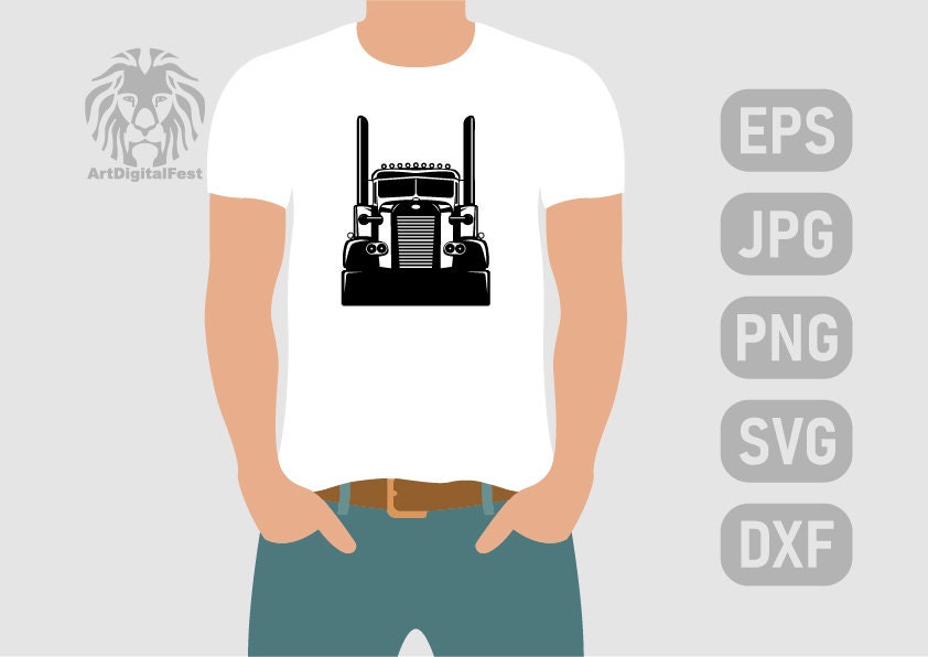 Semi Truck , Front View Eps,jpg,png,svg,dxf. - Etsy