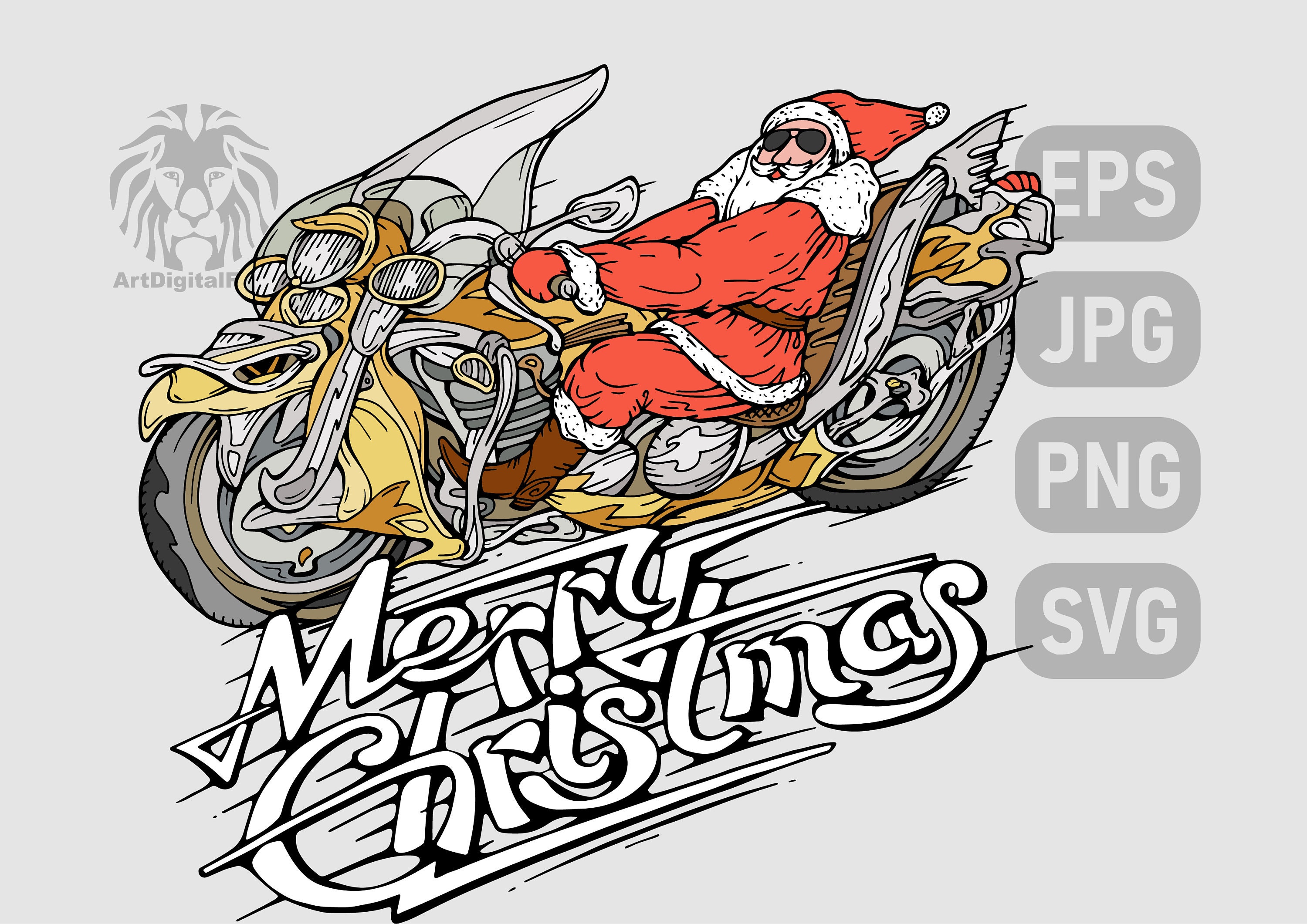 Santa Riding a Motorcycle Svg,christmas Decor Ukraine - Etsy
