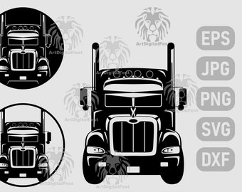Semi Truck Front View Epsjpgpngsvgdxf. - Etsy