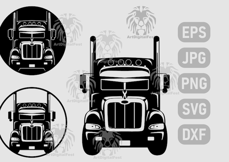 Semi Truck , Front View Eps,jpg,png,svg,dxf. - Etsy
