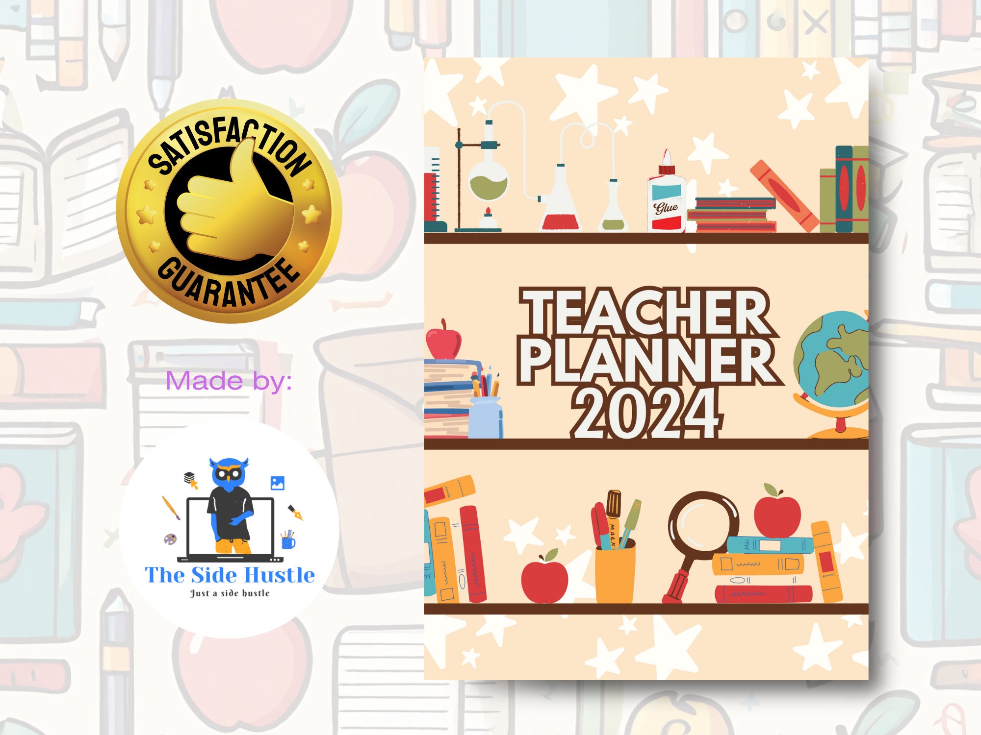 Editable Template Vintage Retro Teacher's Daily Planner Download - Etsy