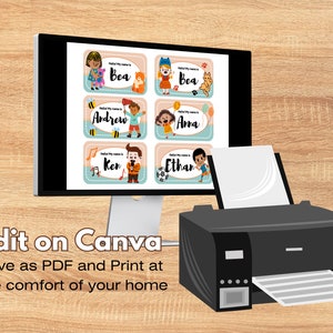 Classroom Children's Name Tag Template Editable Digital Download - Etsy