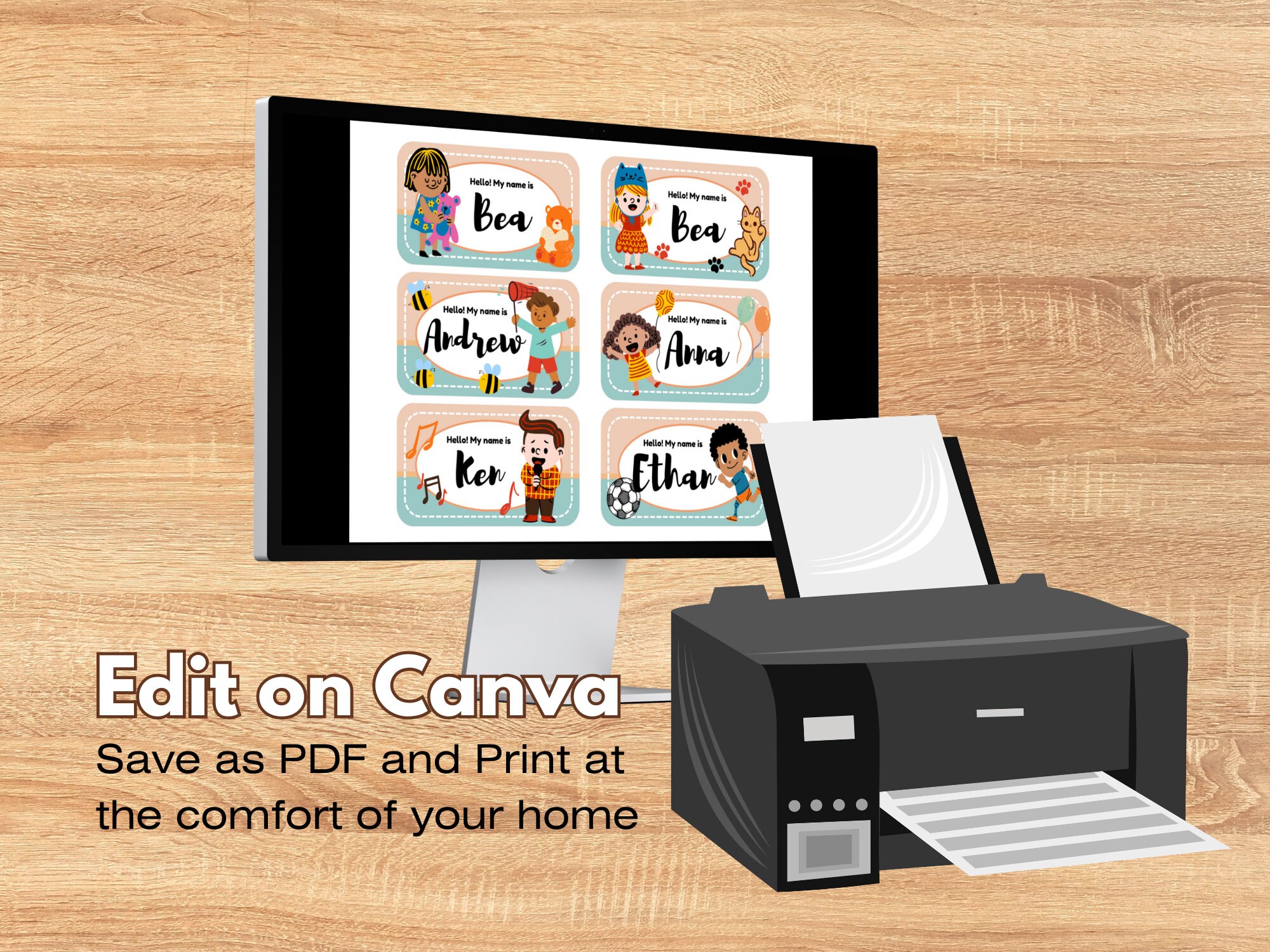 Editable Design Template Cute Vintage Download Preschool Classroom Name ...