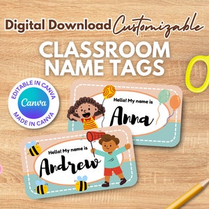 Editable Design Template Cute Vintage Download Preschool Classroom Name ...
