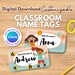 Classroom Children's Name Tag Template Editable Digital Download - Etsy