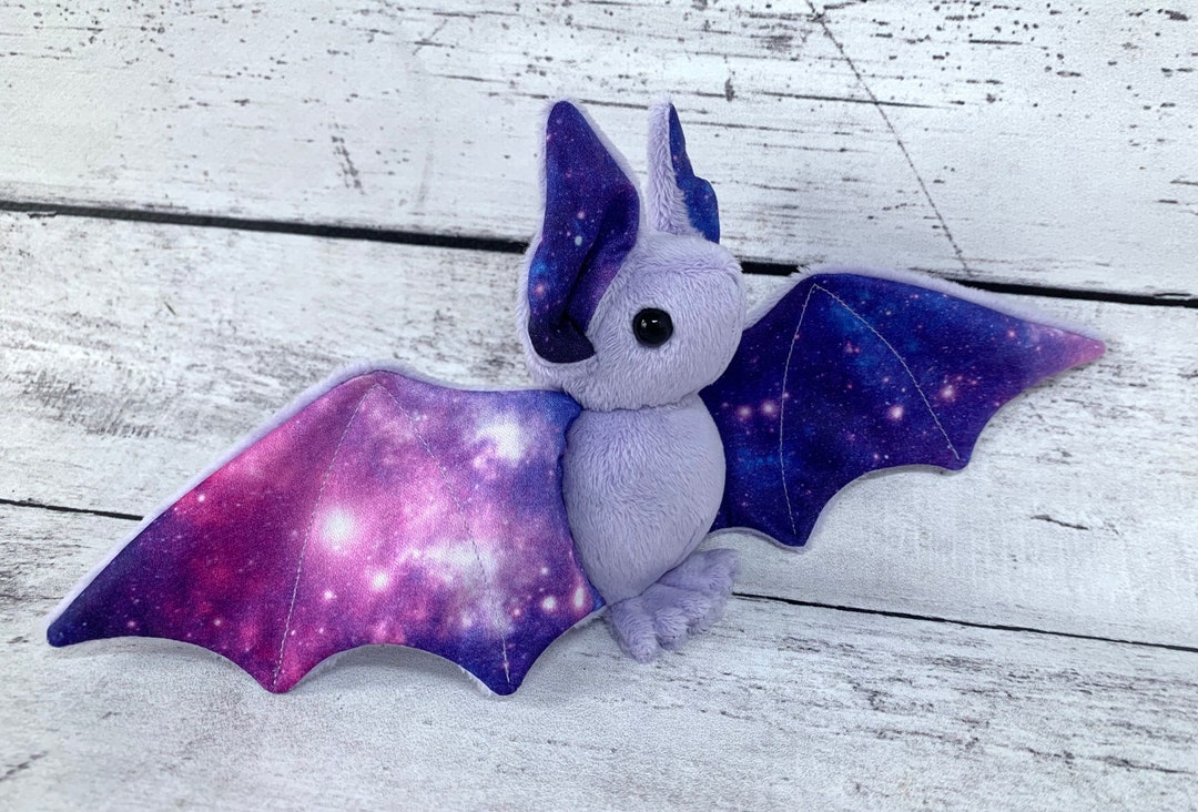 Purple Space Galaxy Star Stuffed Cute Animal Plush Bat Plushie - Etsy
