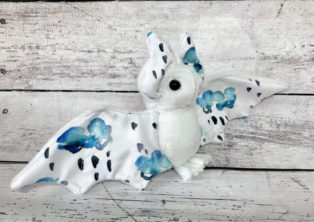 Watercolour Rain Cloud Bat - Stuffed Animal Plush Bat Plushie Weather ...
