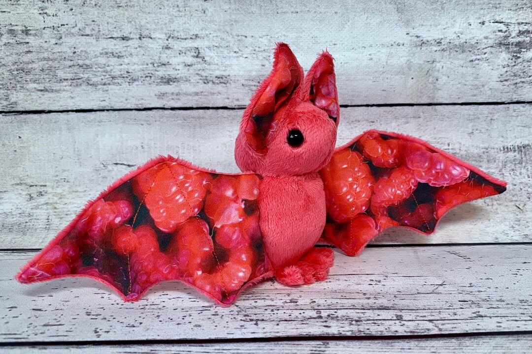 READY TO SHIP Raspberry Fruit Bat Stuffed Animal Plush Plushie - Etsy