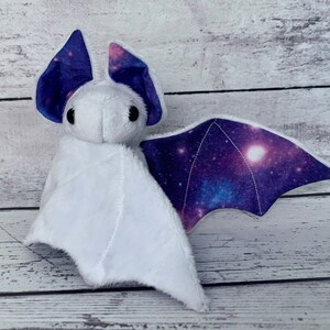 Purple Space Galaxy Star Stuffed Cute Animal Plush White Bat Plushie - Etsy