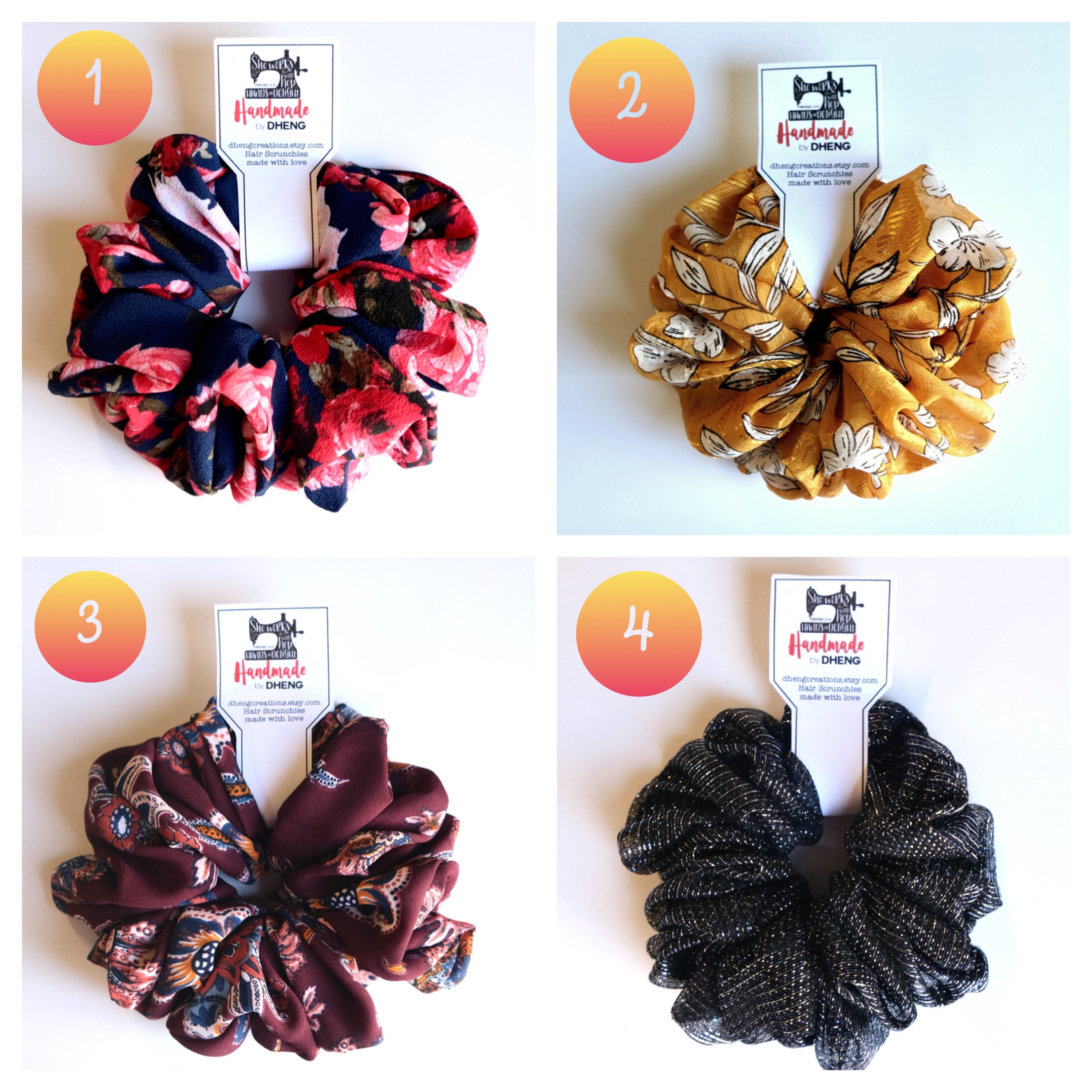 Scrunchies Large Scrunchies Hair Scrunchie Polyester | Etsy