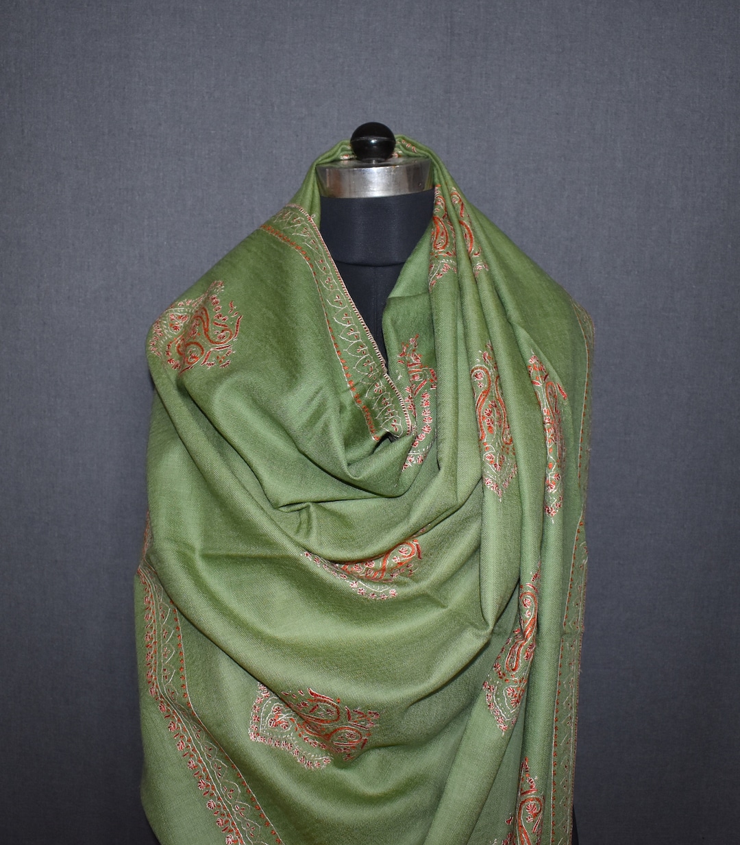 Real Authentic Kashmir Pashmina Hand Embroidered Designer Shawl Made in ...