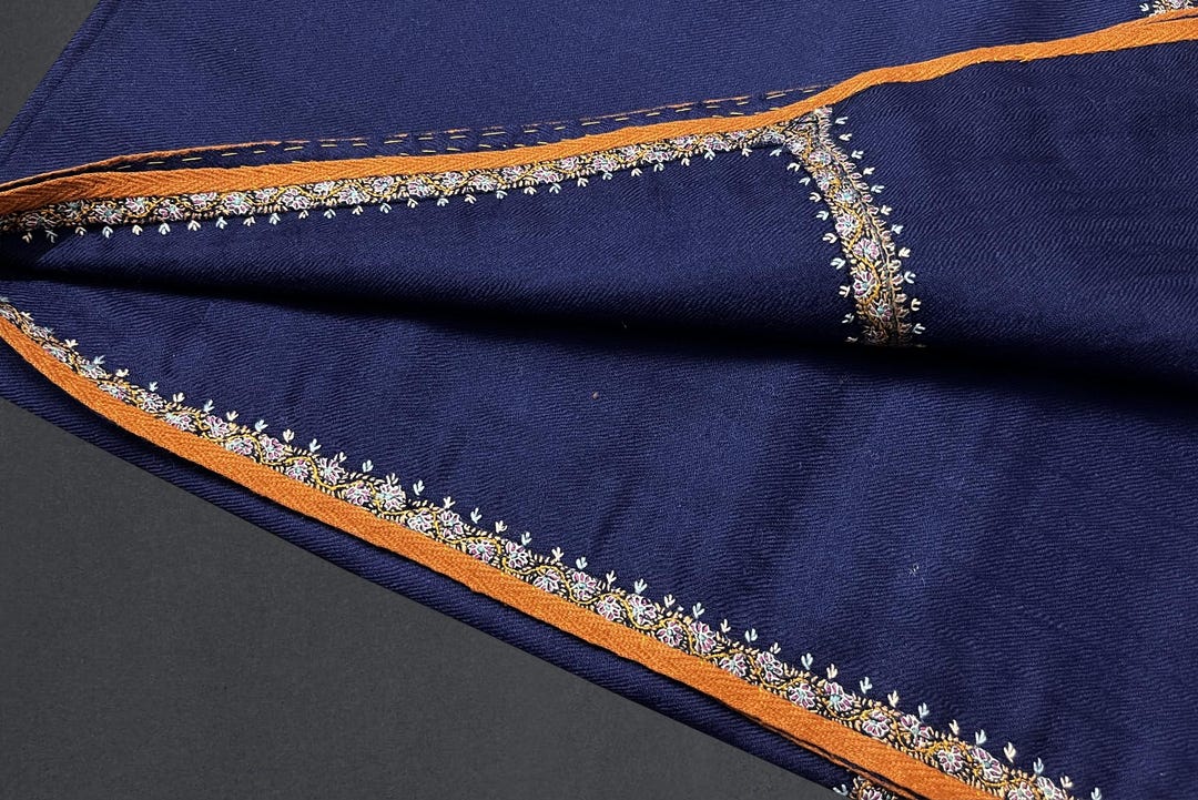 Navy Blue Fine Wool Shawl Designer Shawl 40x80 Inch - Etsy