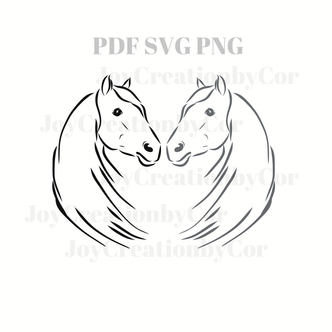 Horse Line Art, Digital Download, PNG, SVG, PDF, Equine Wall Art, Horse ...