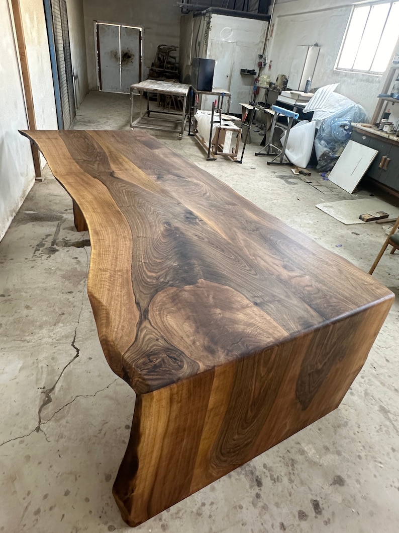 Waterfall Custom Wooden Farmhouse Table, Country Table, Live Edge ...
