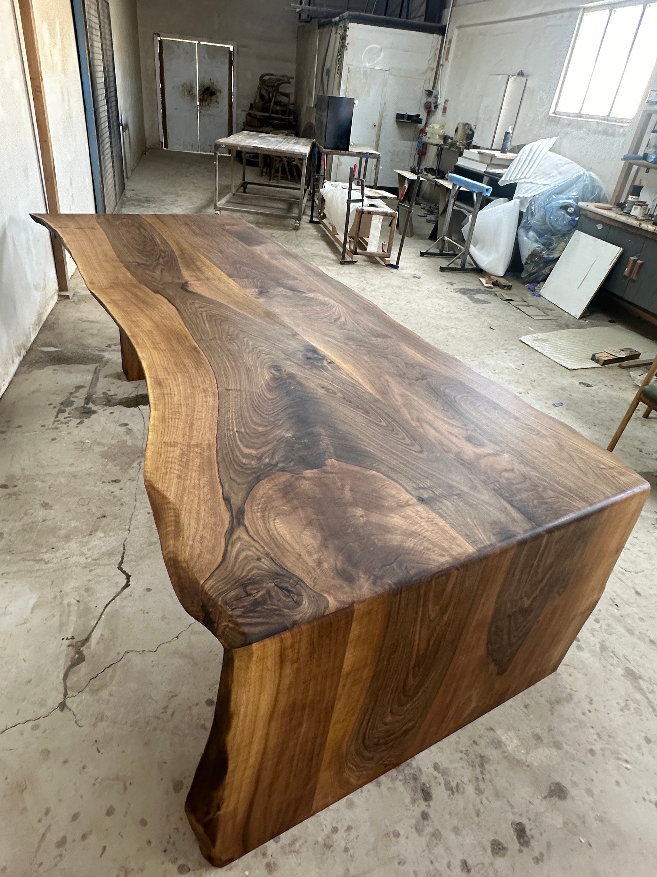 Waterfall Custom Wooden Farmhouse Table, Country Table, Live Edge ...