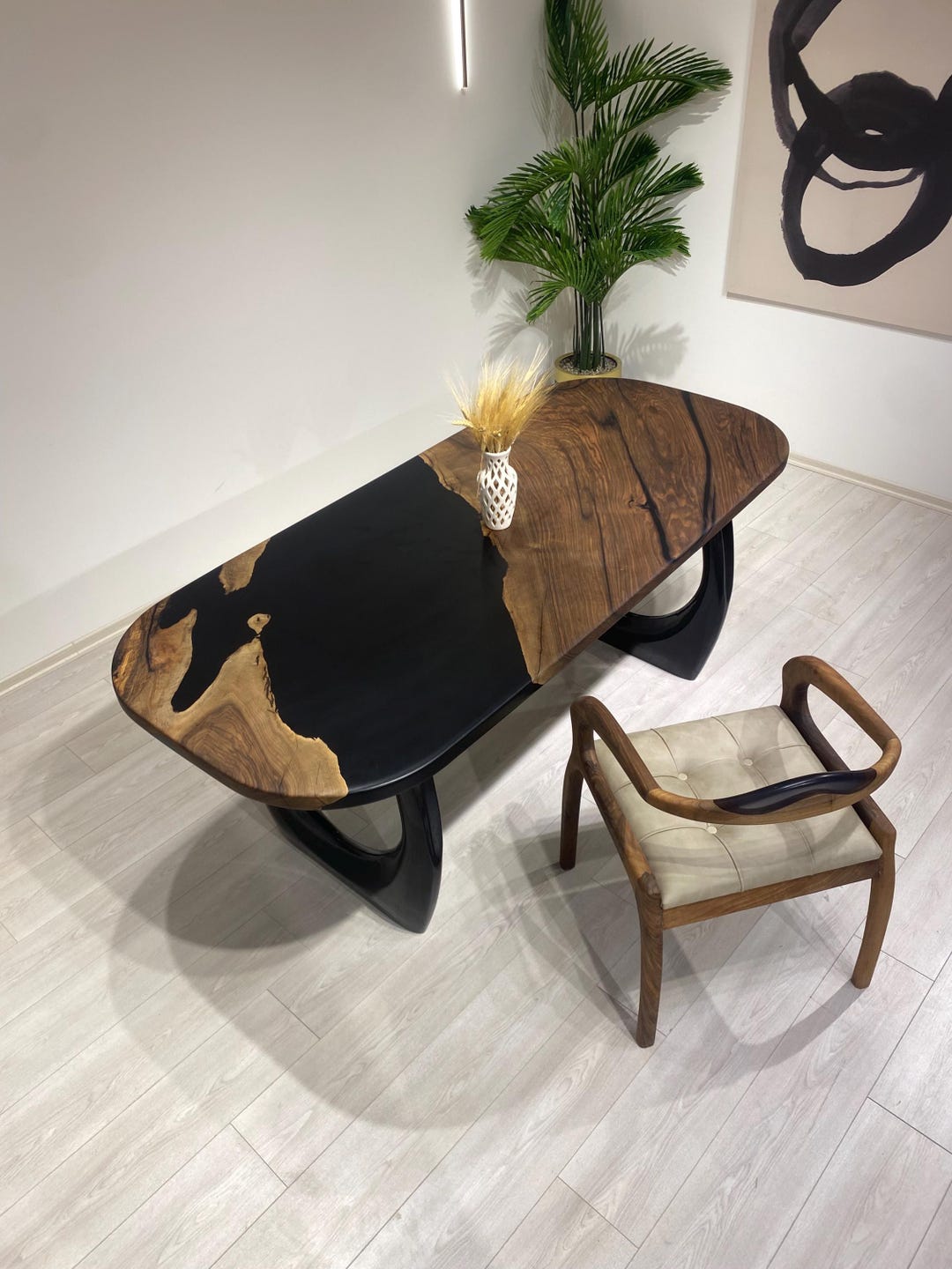 Handmade Walnut Epoxy River Dining Table, Live-edge-harztisch, Resin ...