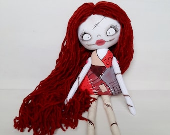 Handmade Rag Doll Sally Inspired by Fairy Tales, Fabric Doll Sally ...
