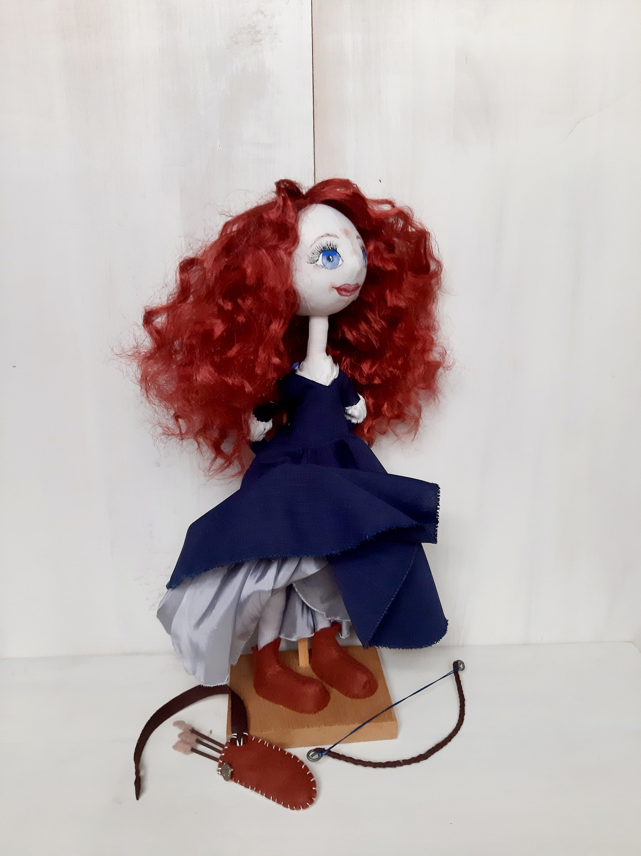 Puppe Merida inspiriert von Märchen. Textilpuppe Merida. Eine - Etsy.de