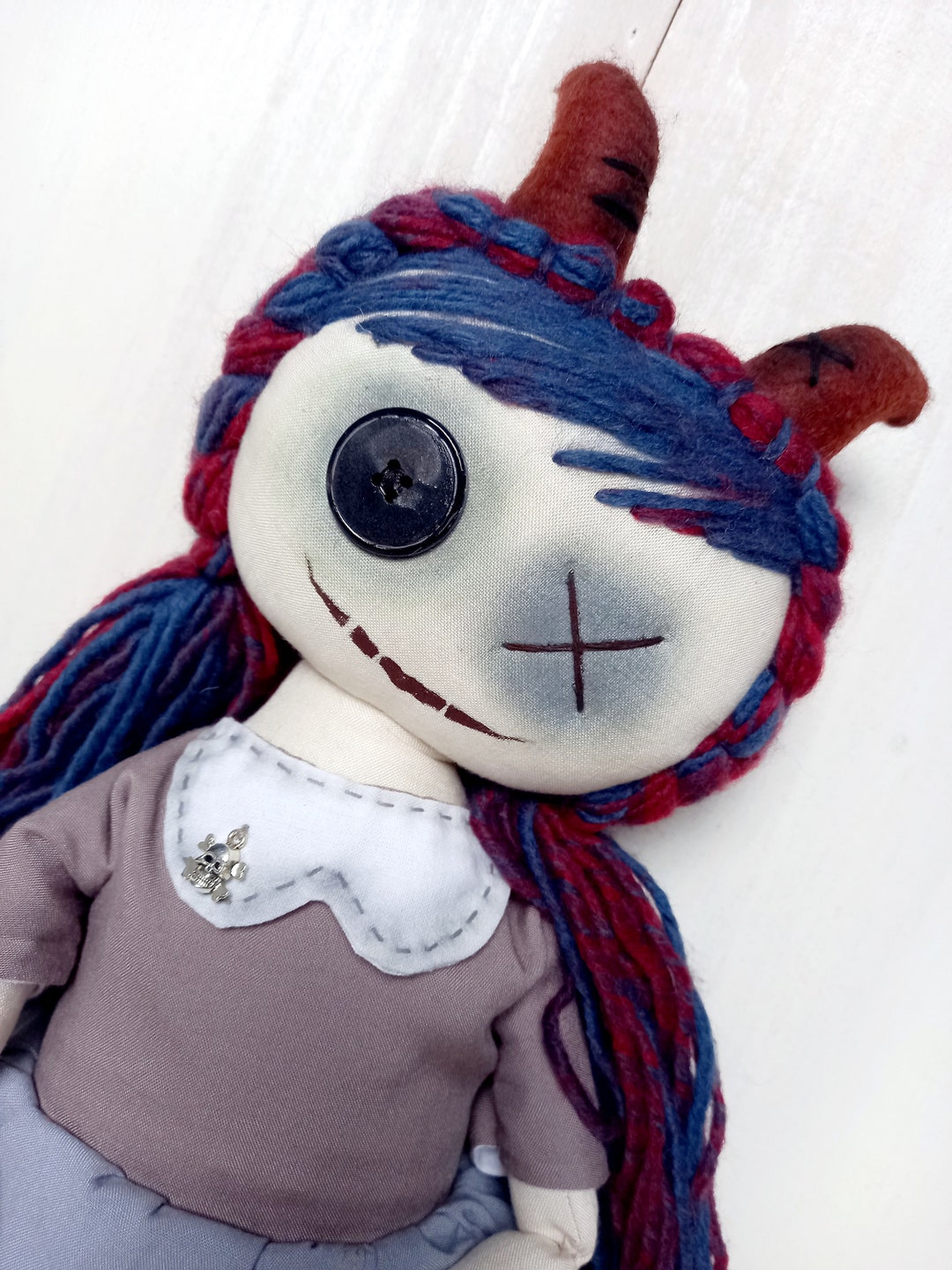Rag Doll Cute and Scary Monster Cloth Doll With Horns Big Cloth Doll - Etsy