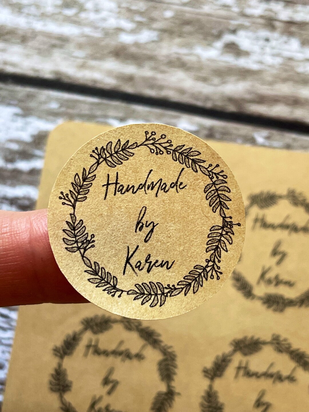 Brown Paper Stickers, Kraft Paper, Personalised Stickers, Handmade ...