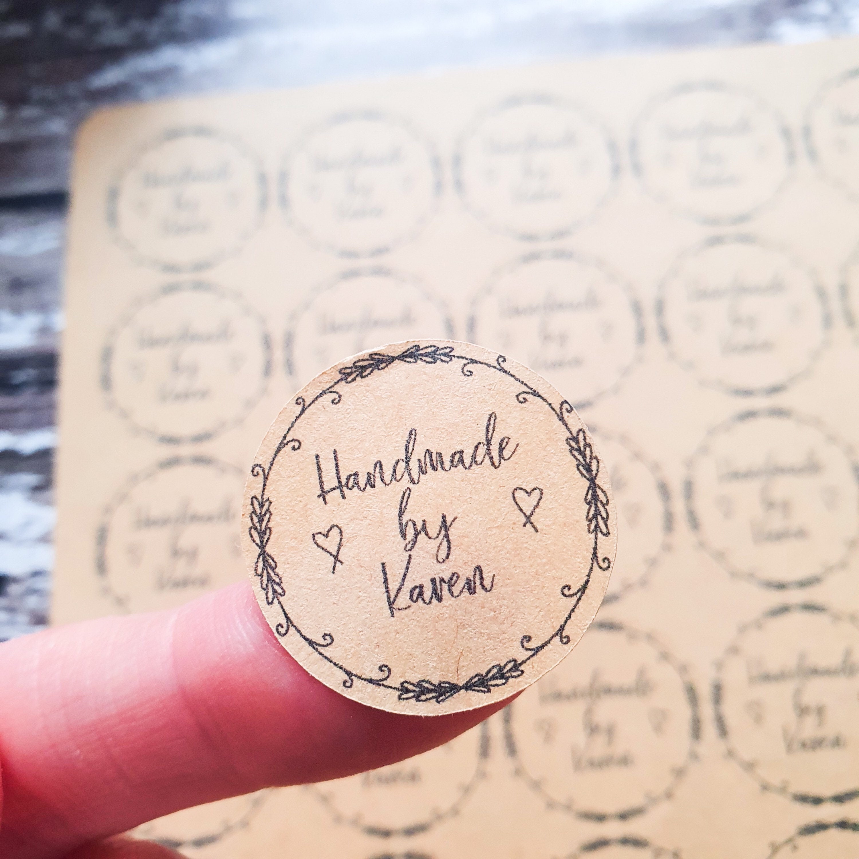 Brown Paper Stickers Kraft Paper Personalised Stickers - Etsy