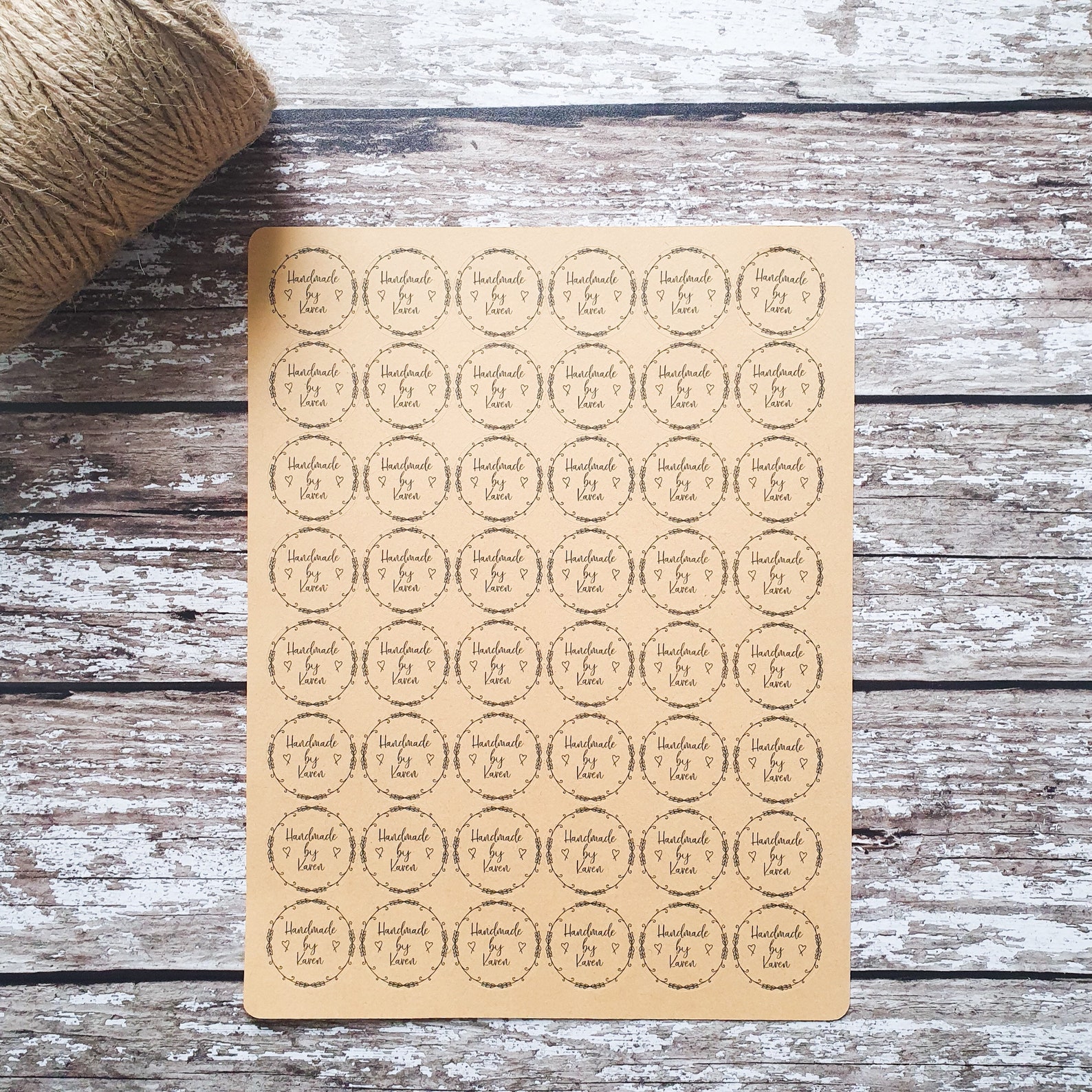 Brown paper stickers Kraft paper personalised stickers | Etsy