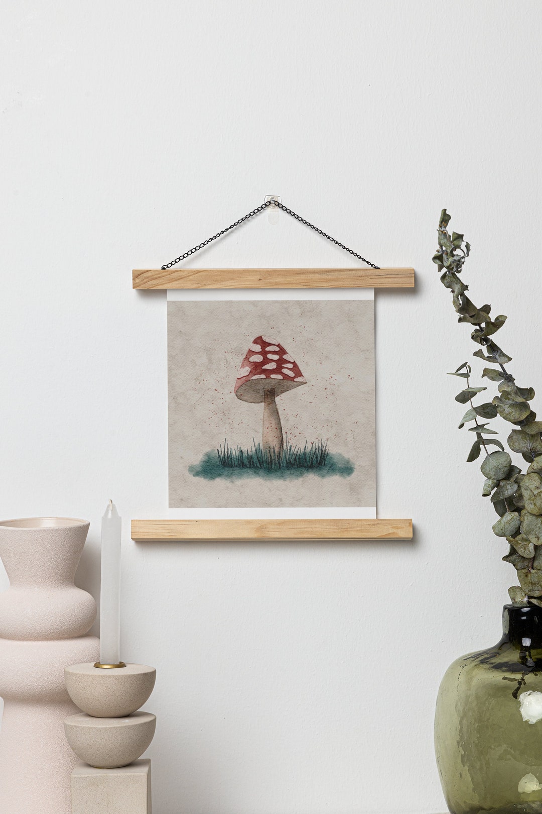 Watercolour Toadstool Painting, Digital Watercolour Mushroom, Hand ...