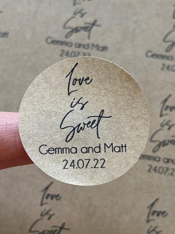 Brown Paper Stickers Kraft Paper Personalised Stickers Love - Etsy