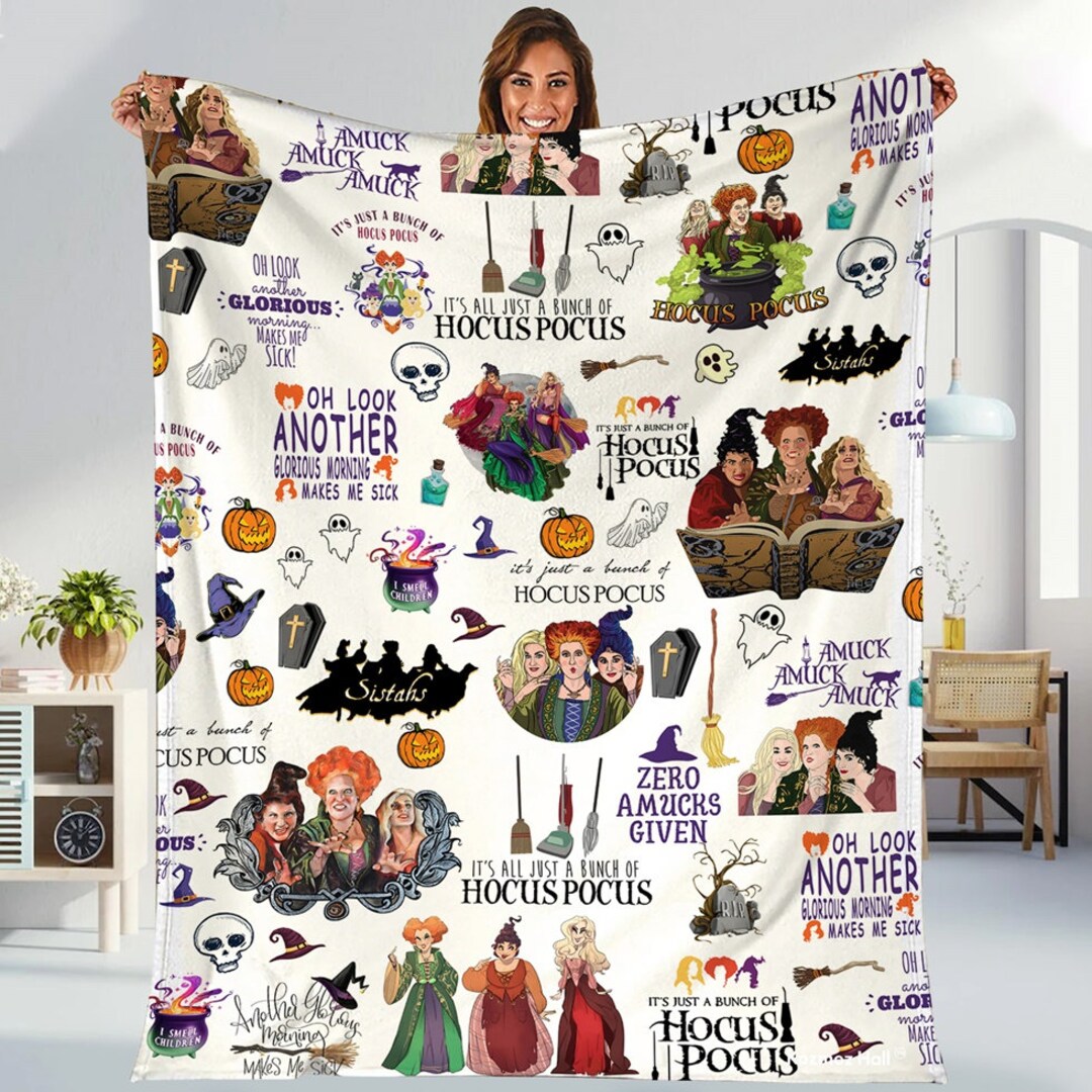 Hocus Pocus Blanket, Halloween Witches Blanket, Horror Movie Blanket ...