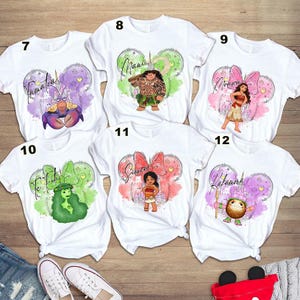 Disneyland Castle Watercolor Moana Characters Shirt, Disneyland Moana ...
